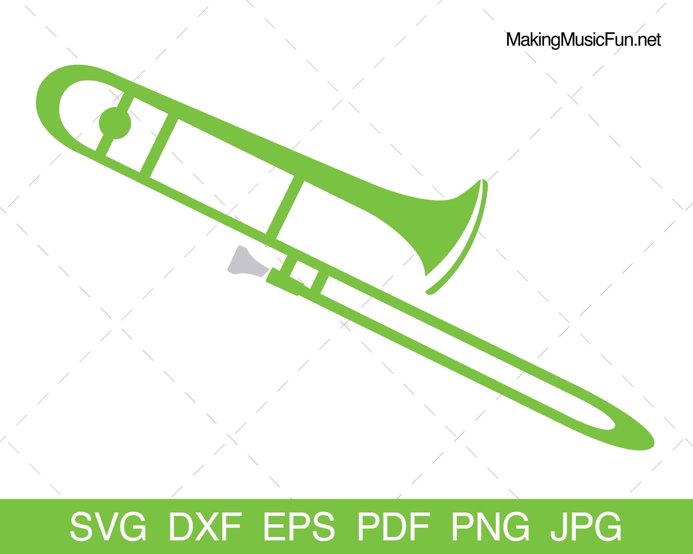 Trombone - SVG Cricut & Silhouette Cut Files. Trombone Orchestra ...