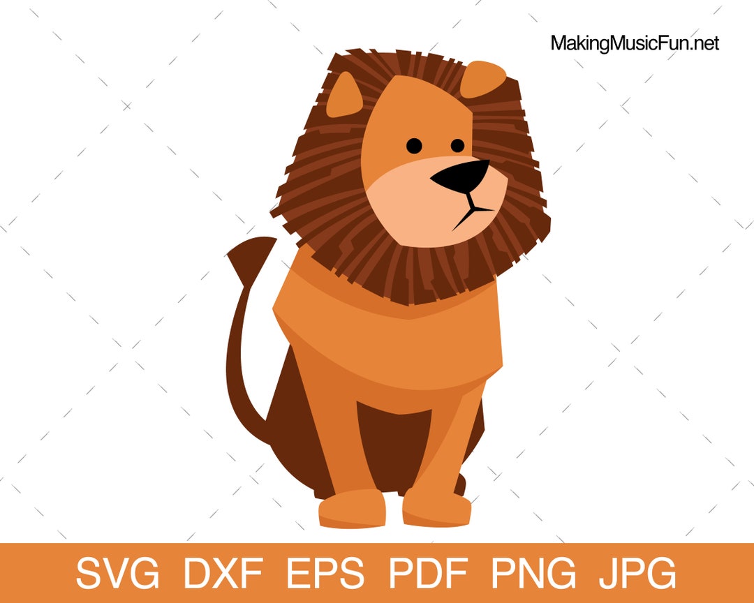 Lion SVG Cricut & Silhouette Cut Files. Cartoon Geometric - Etsy