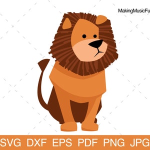 Lion SVG Cricut & Silhouette Cut Files. Cartoon Geometric - Etsy