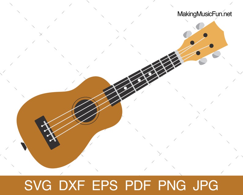 Ukulele - SVG Cricut & Silhouette Cut Files. Ukulele Musical Instrument Clip Art. Vector ...