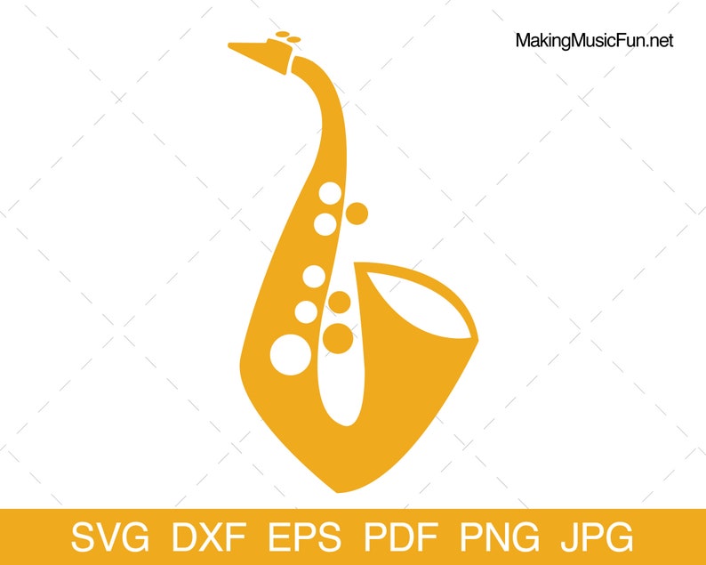 Saxophone SVG Cricut & Silhouette Cut Files. Stylized - Etsy