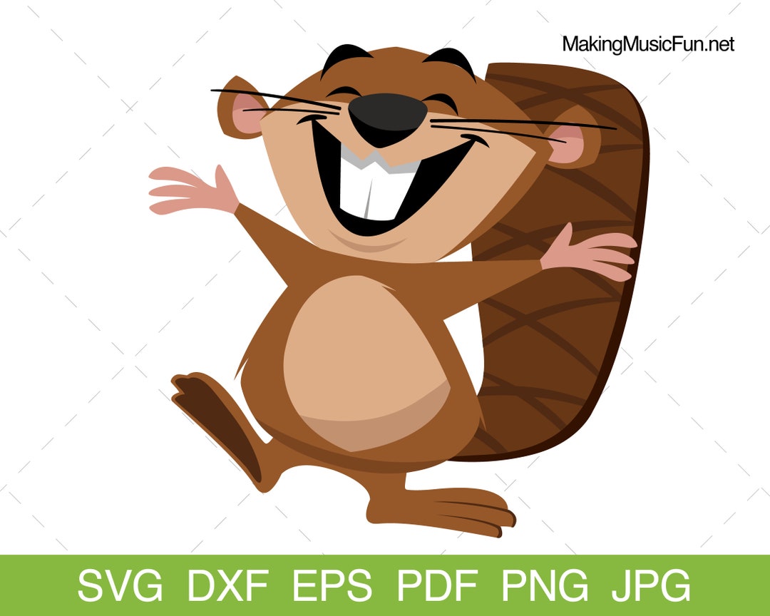 Beaver SVG Cricut Cut Files. Cute Cartoon Woodland Beaver Clip Art ...