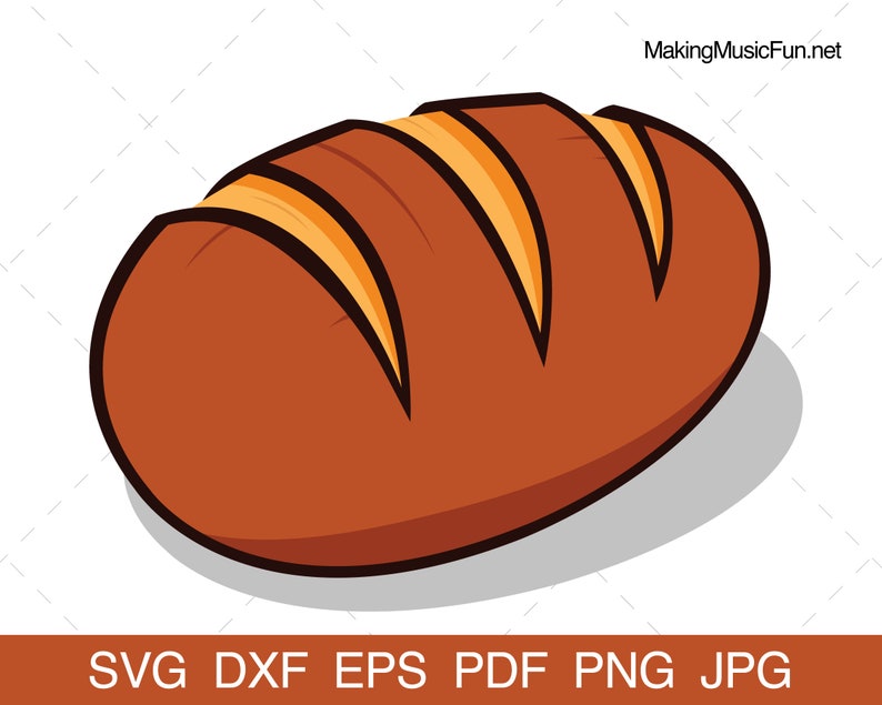 Bread - SVG Cricut & Silhouette Cut Files. Crusty Bread Loaf Clip Art ...