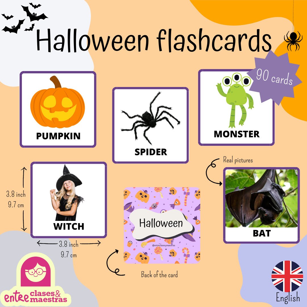 Printable Flashcards of Halloween, Educational Flashcards, Learning for ...
