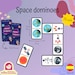 Space Dominoes Game, Matching Activity, Party Game, Preschool Printable ...