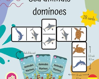 Sea Animals Memory Game, Matching Activity, Party Game, Preschool ...