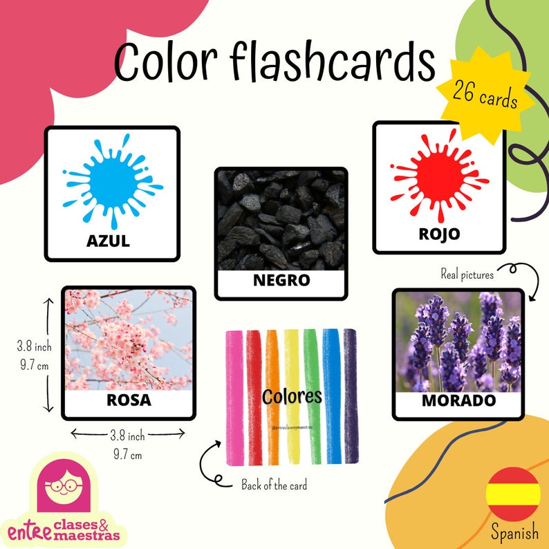 Printable Flashcards of the Colors, Educational Flashcards, Color ...