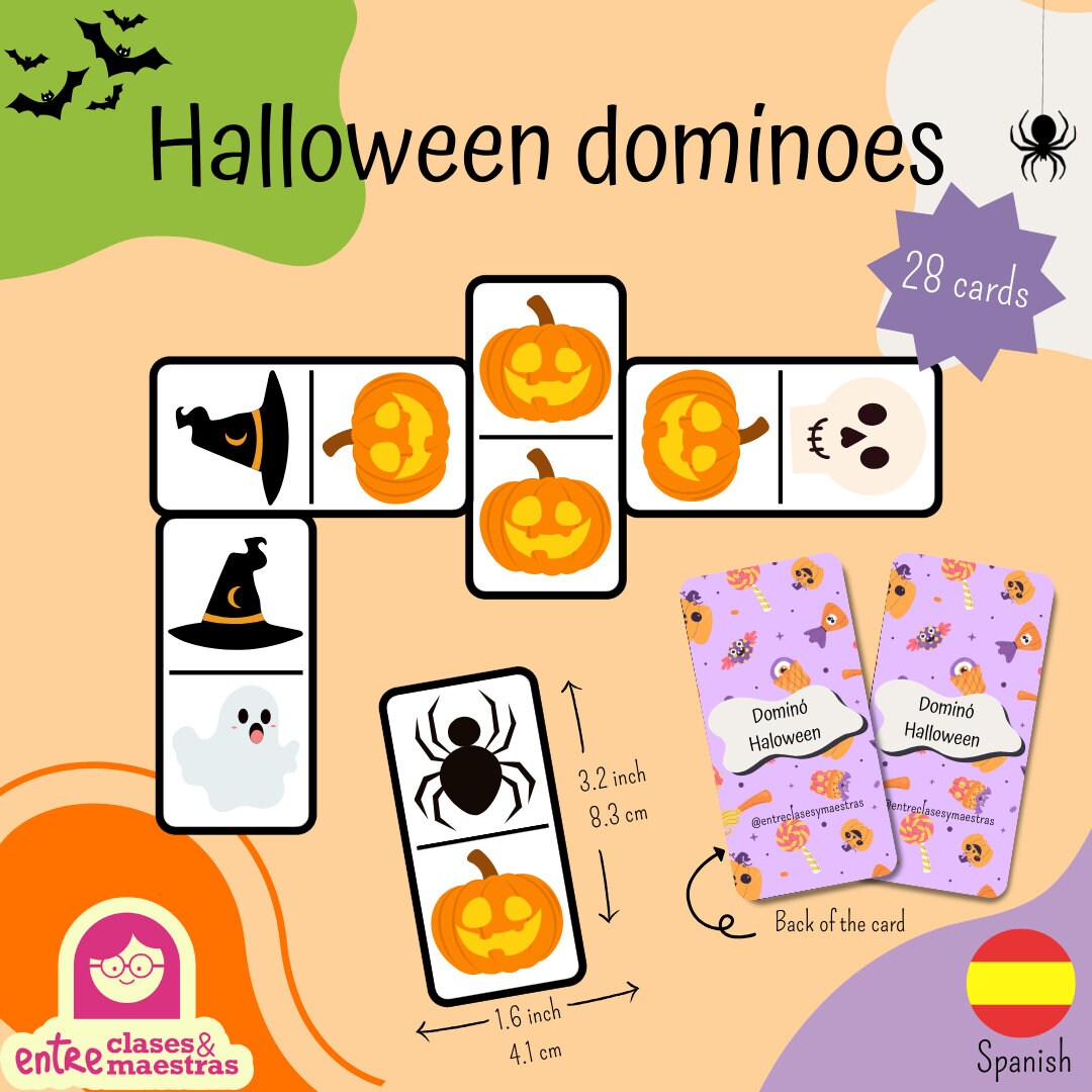 Halloween Dominoes Game, Matching Activity, Party Game, Preschool ...