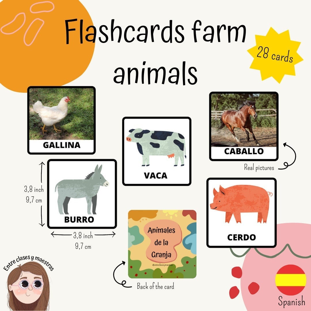 Printable Flashcards Farm Animals, Educational Flashcards, Learning ...