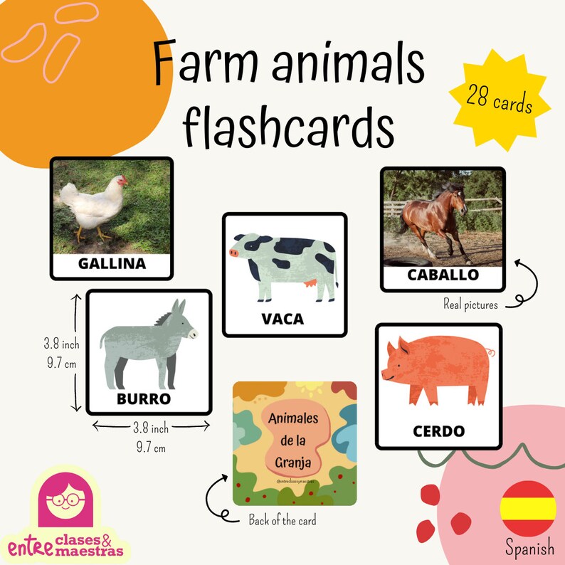 Printable Flashcards Farm Animals, Educational Flashcards, Learning ...
