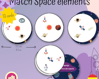 Space Dominoes Game, Matching Activity, Party Game, Preschool Printable ...