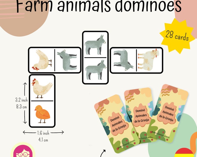 Farm Animal Dominoes. Kids Printable Tile Game. - Etsy Canada