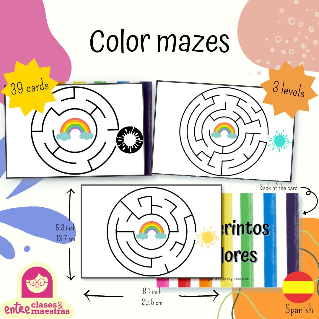 Color Maze Game, Logic Activity, Mind Game, Preschool Printable ...