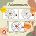Autumn Maze Game, Logic Activity, Mind Game, Preschool Printable ...
