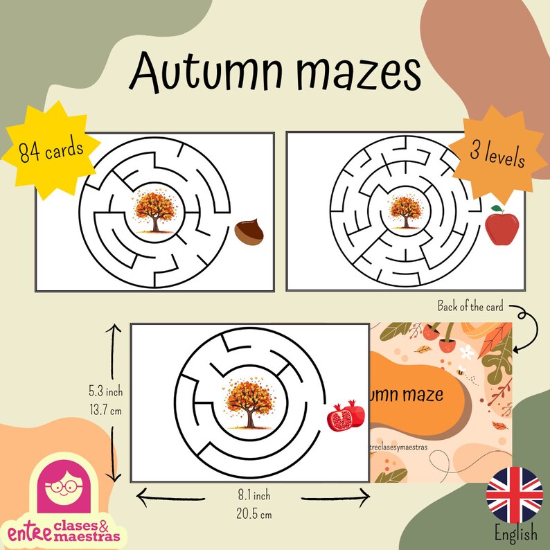 Autumn Maze Game, Logic Activity, Mind Game, Preschool Printable ...