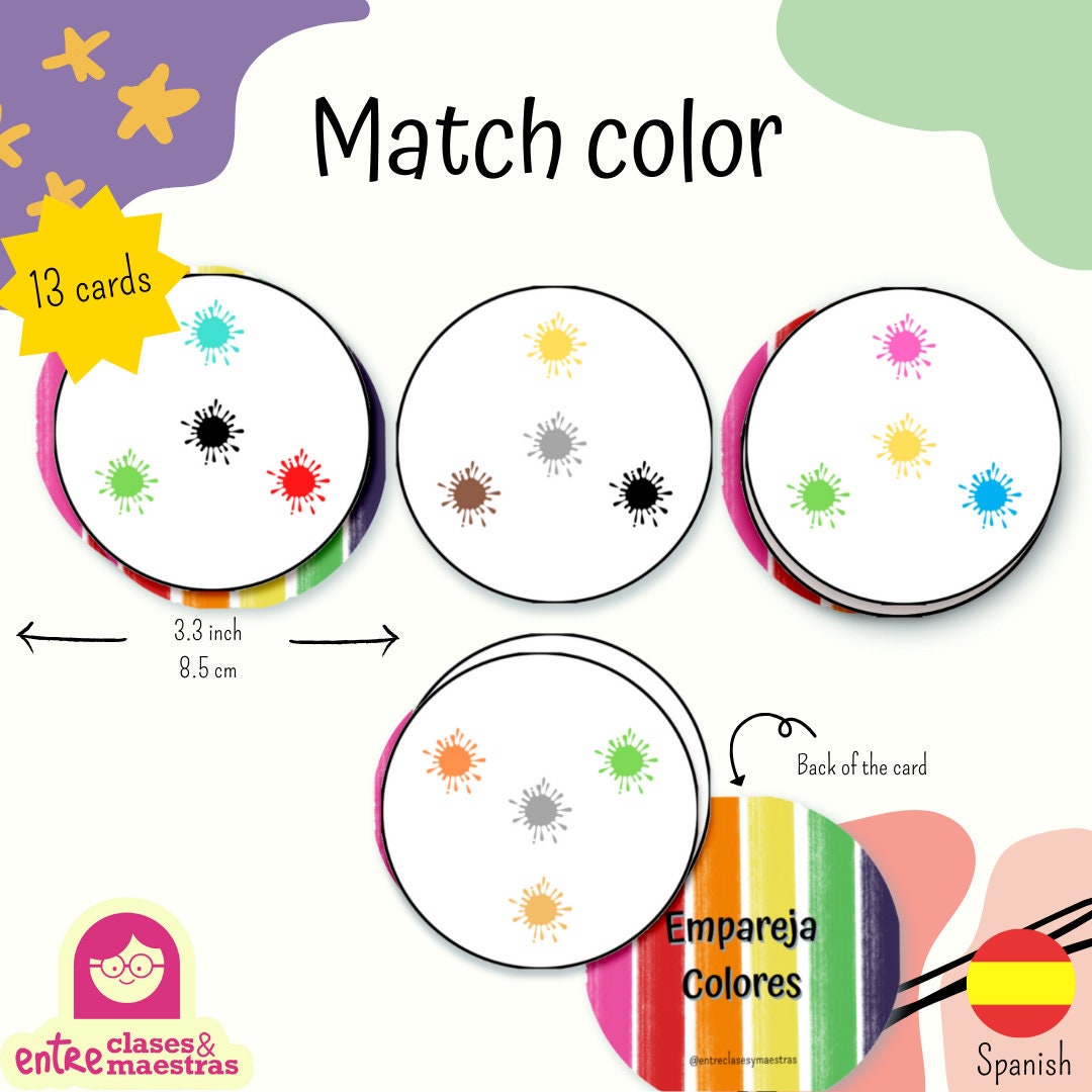 Color Match Game, Matching Activity, Party Game, Preschool Printable ...
