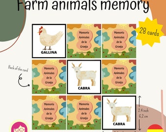 Farm Animals Match Game, Matching Activity, Party Game, Preschool ...