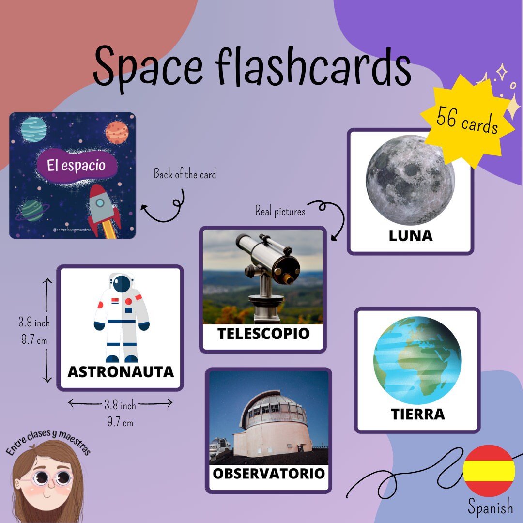 Printable Flashcards of the Space, Educational Flashcards, Learning the ...