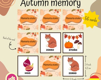 Autumn Match Game Spanish, Matching Activity, Party Game, Preschool ...