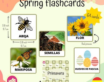 Spring Spanish Flashcards for Kids | 64 Spanish Vocabulary Cards ...