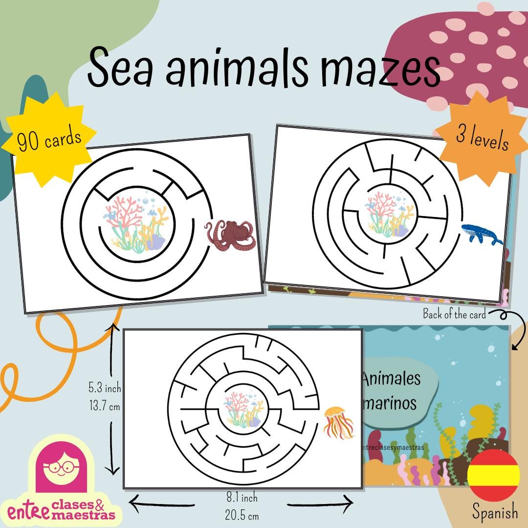 Sea Animals Maze Printable | Logic & Problem Solving Activity for Kids ...