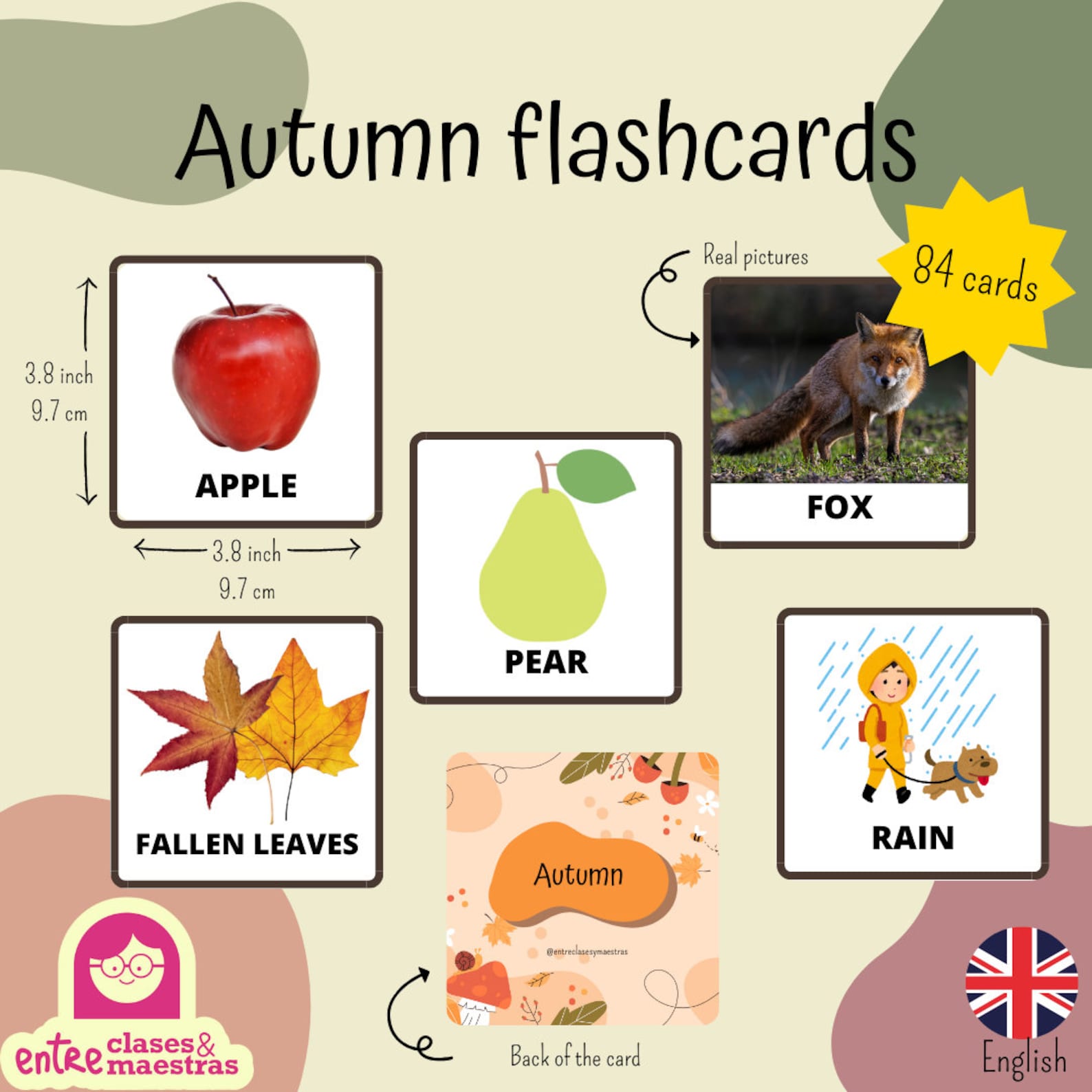 Printable Flashcards of the Autumn, Educational Flashcards, Learning ...