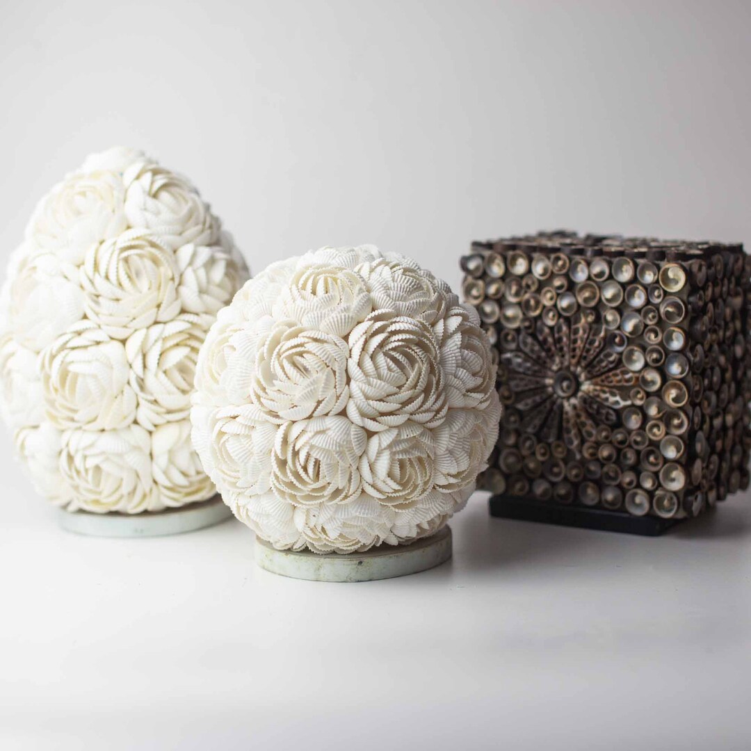 Boho Seashell Table Lamp Rose Swirl Design Globe Oval Square Shape ...