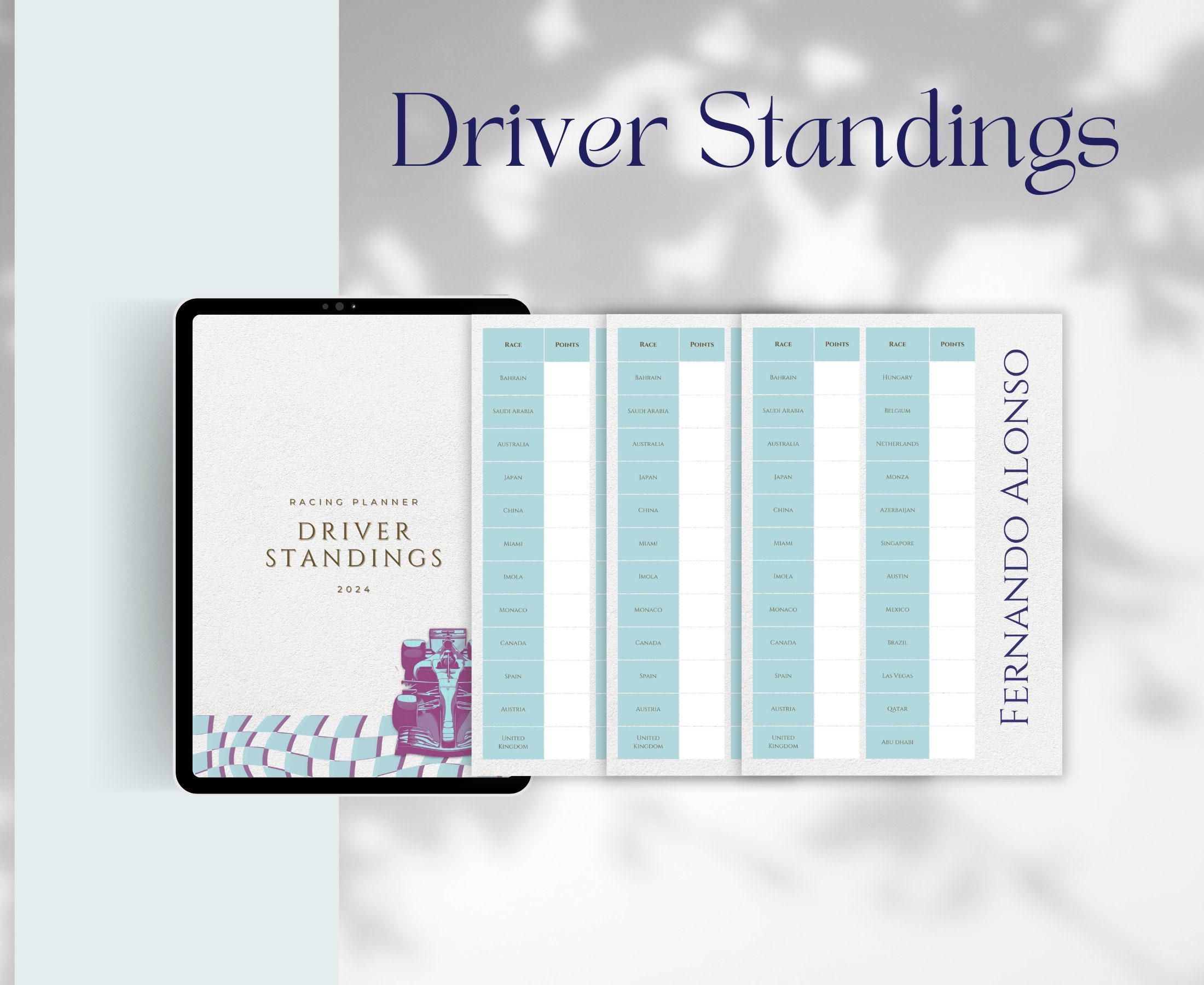 The Ultimate 2024 Racing Season Journal - Drivers and Constructors ...