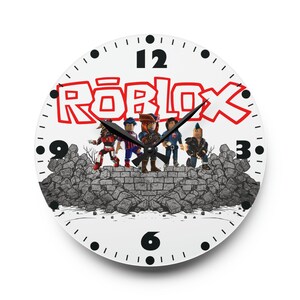 Personalized Roblox White Acrylic Wall Clock Birthday Gift for ...