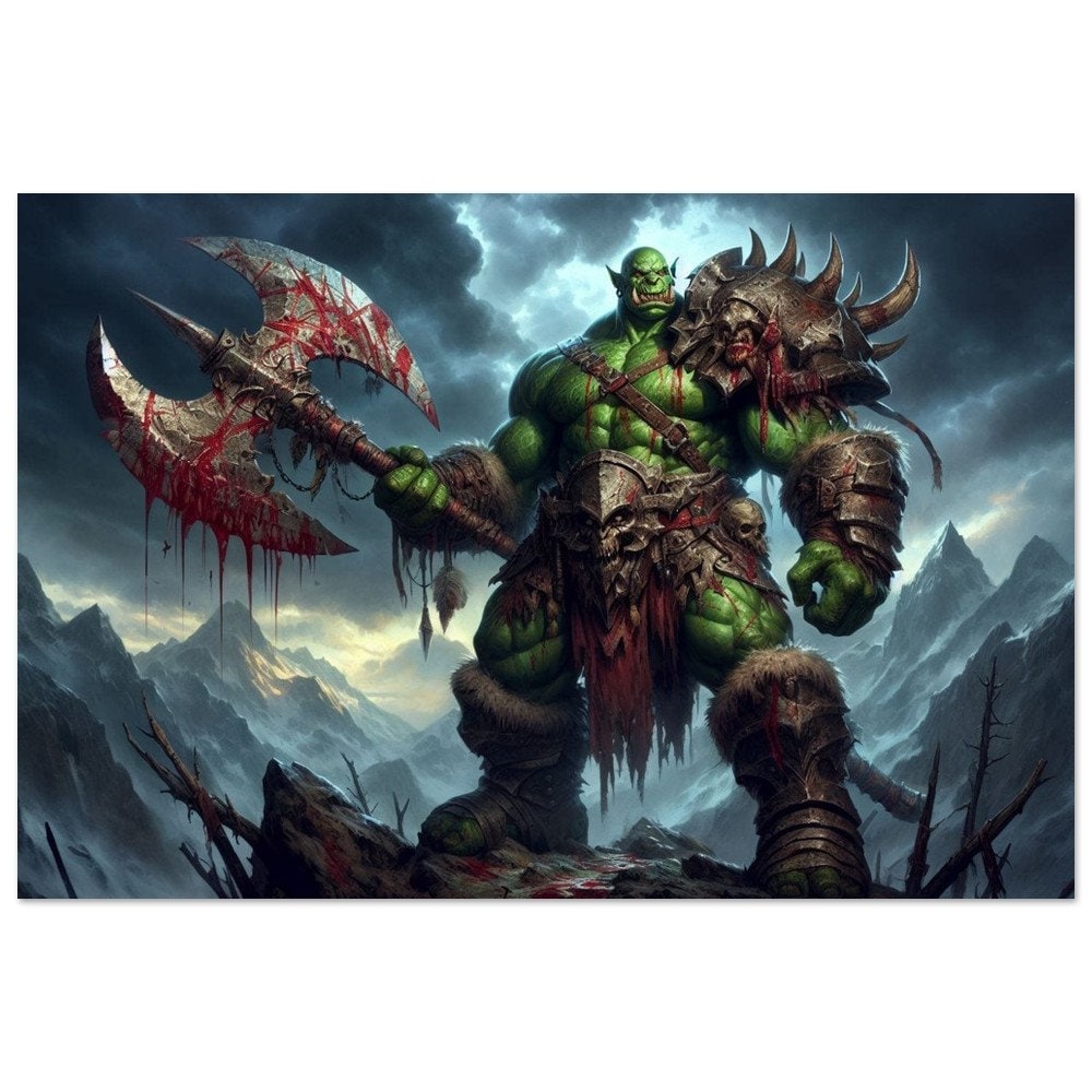 Orc Warrior / World of Warcraft Inspired / Aluminum Wall Art / Wall ...