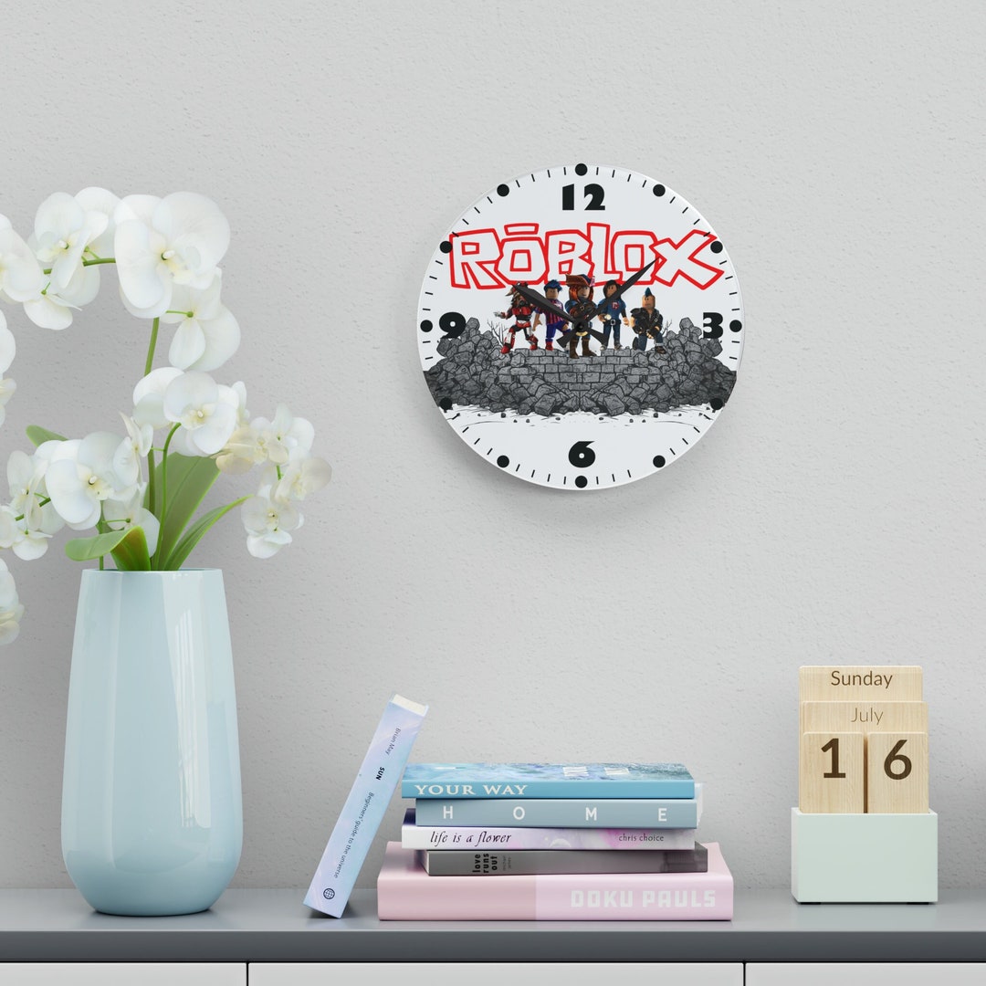 Personalized Roblox White Acrylic Wall Clock Birthday Gift for ...