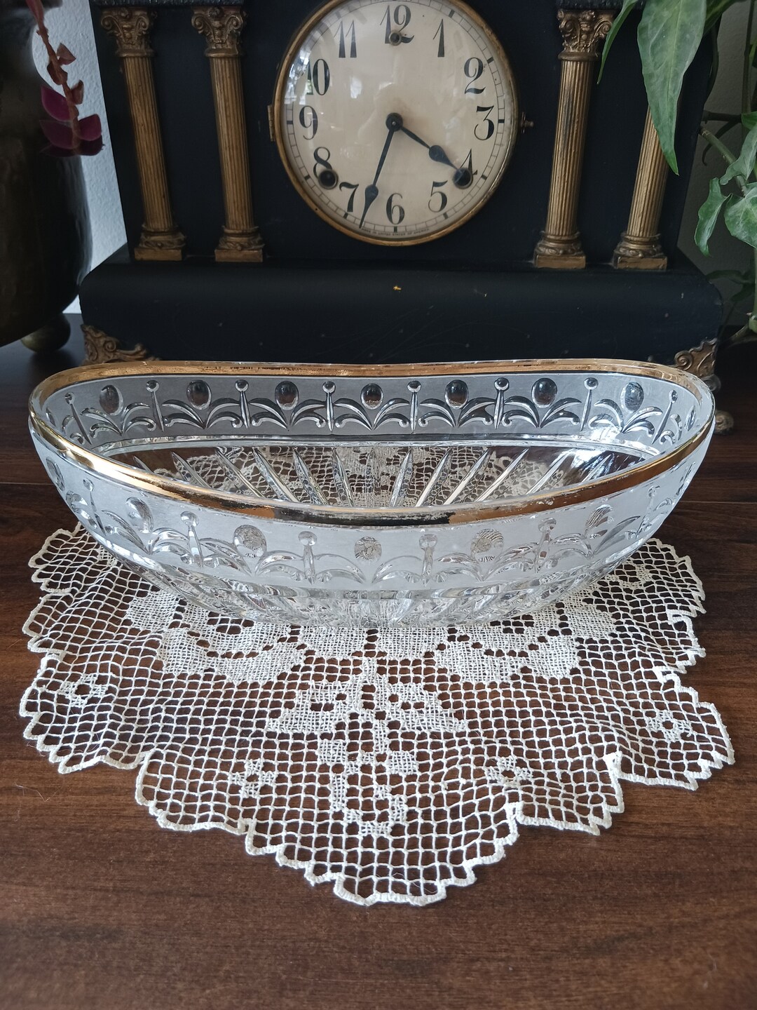 Vintage Hand Cut Lead Crystal Bowl - Etsy