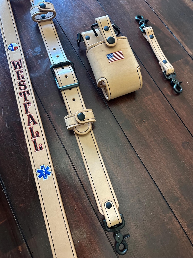 Natural Leather Firefighter Radio Strap (adjustable) - Etsy