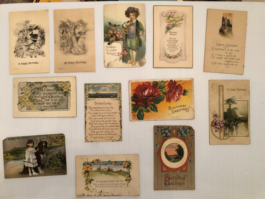 New Early 1900s Birthday Celebration Postcards Love Lot of 12 (B6 ...