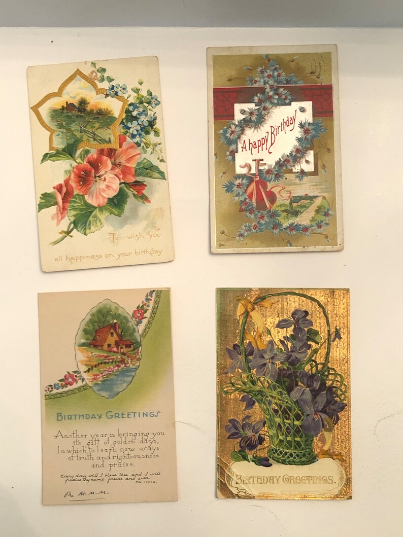 New Early 1900s Happy Birthday Greetings Postcard Lot of 12 (B1 ...