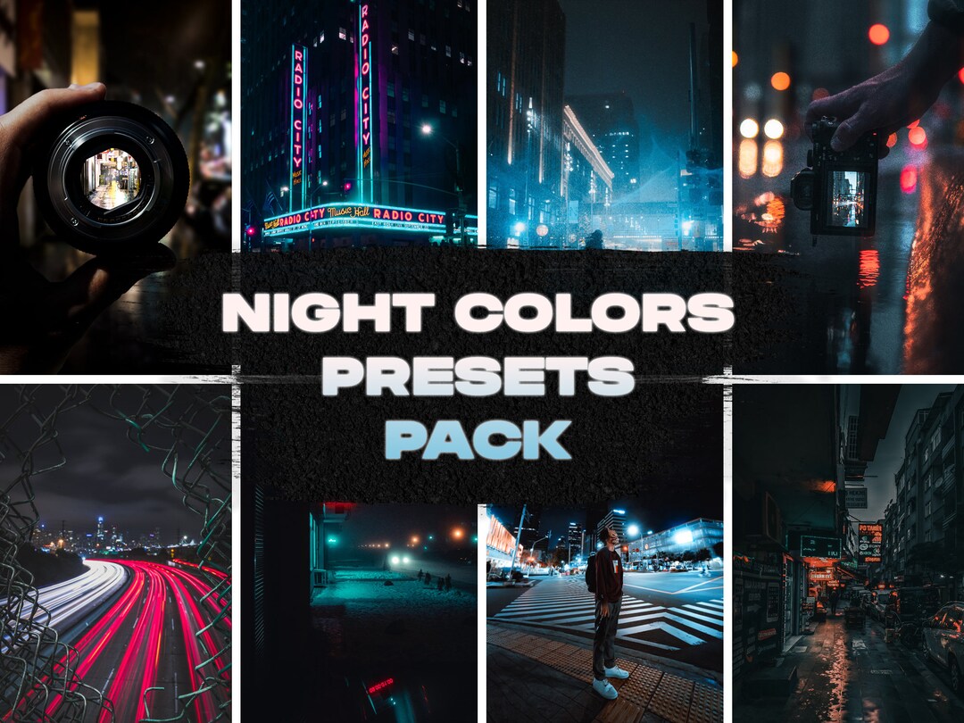 25 Night LIGHTROOM Mobile & Desktop PRESETS, Moody Presets, Nighttime ...