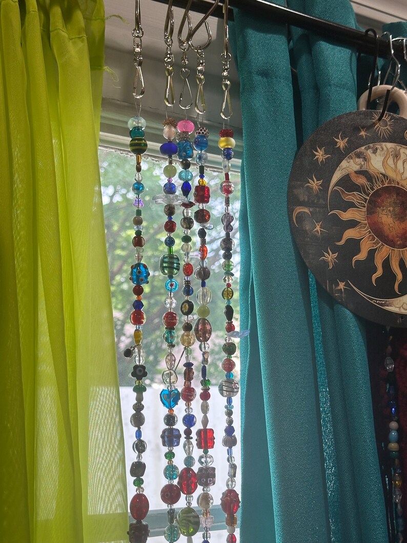 Boho Beaded Suncatcher. for Your Door or Window. Handmade Hippie Decor ...