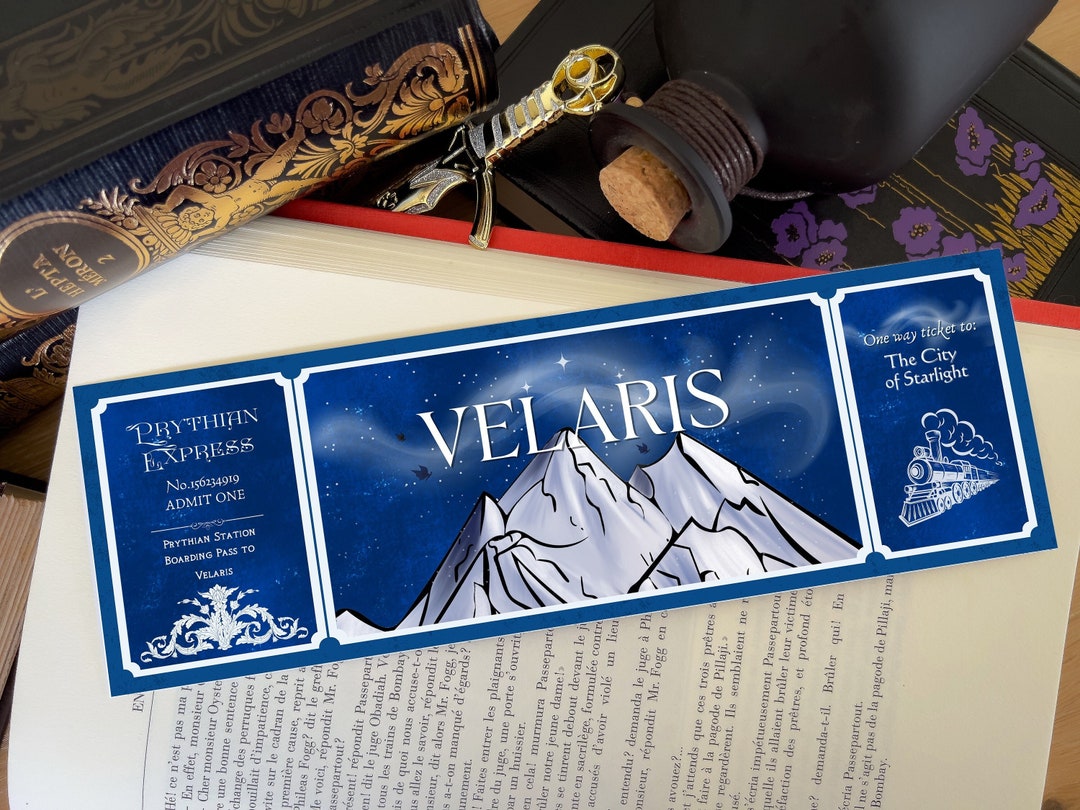 ACOTAR Velaris Bookmark Printable Boarding Pass Ticket to Fantasy Lands ...