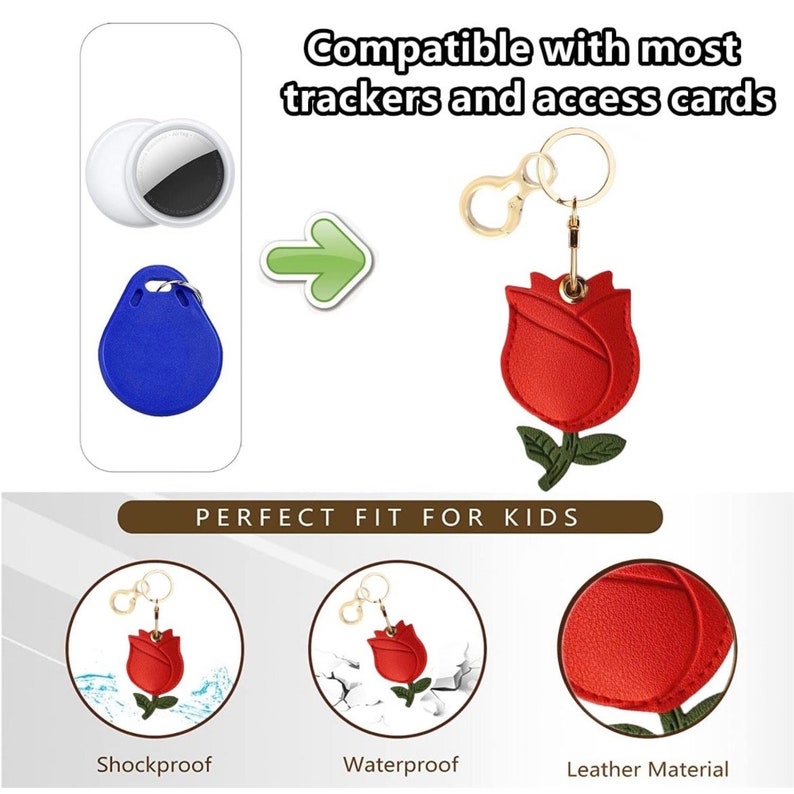 Red Rose AirTag Keychain - Etsy