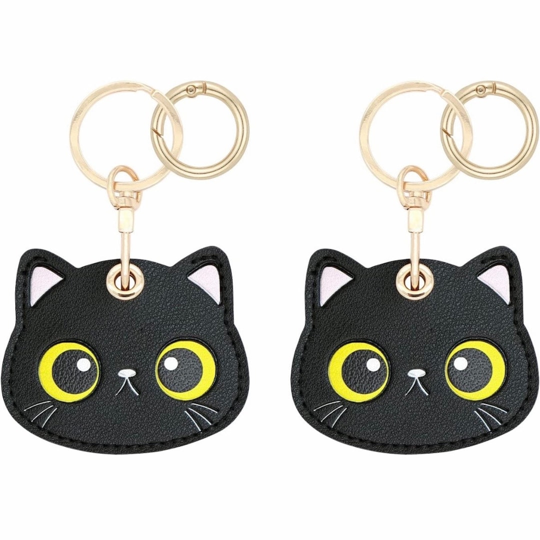 Black Cat AirTag Keychain - Etsy
