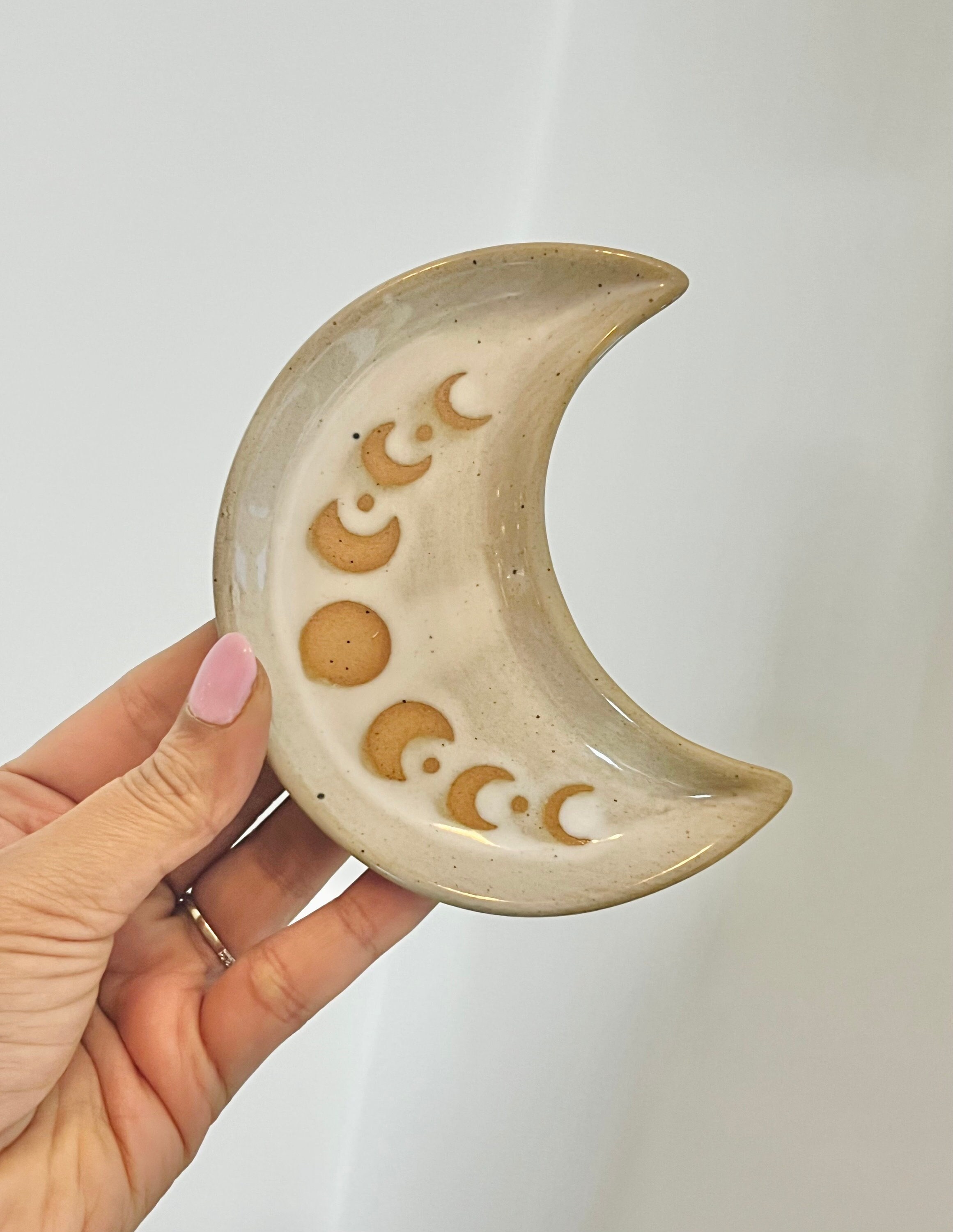 Premium Crescent Moon Ceramic Trinket Tray / Hand Made Moon Phase Dish ...