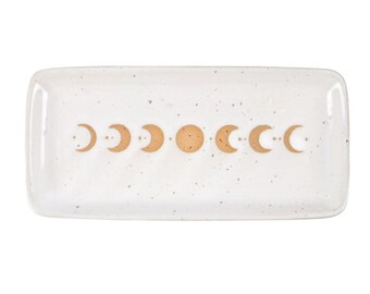 Premium Crescent Moon Ceramic Trinket Tray / Hand Made Moon Phase Dish ...