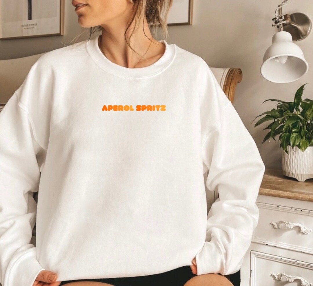 Aperol Spritz Colors Art Crewneck // Vintage Alcohol Best Friend Gift ...