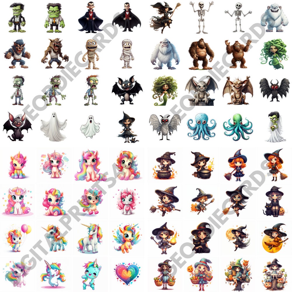 Mythical Fantasy Creature & Character Clip Art MEGA BUNDLE - Etsy