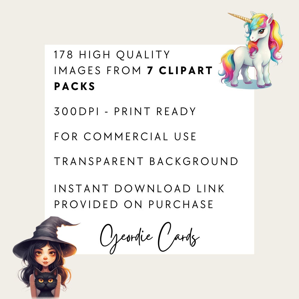 Mythical Fantasy Creature & Character Clip Art MEGA BUNDLE - Etsy