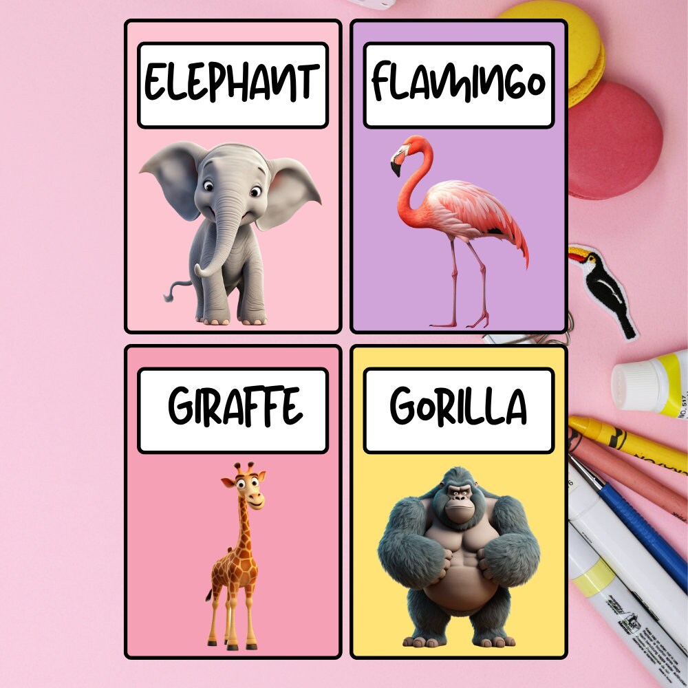 Jungle Animal Flash Cards Printable at Helen Mckenzie blog
