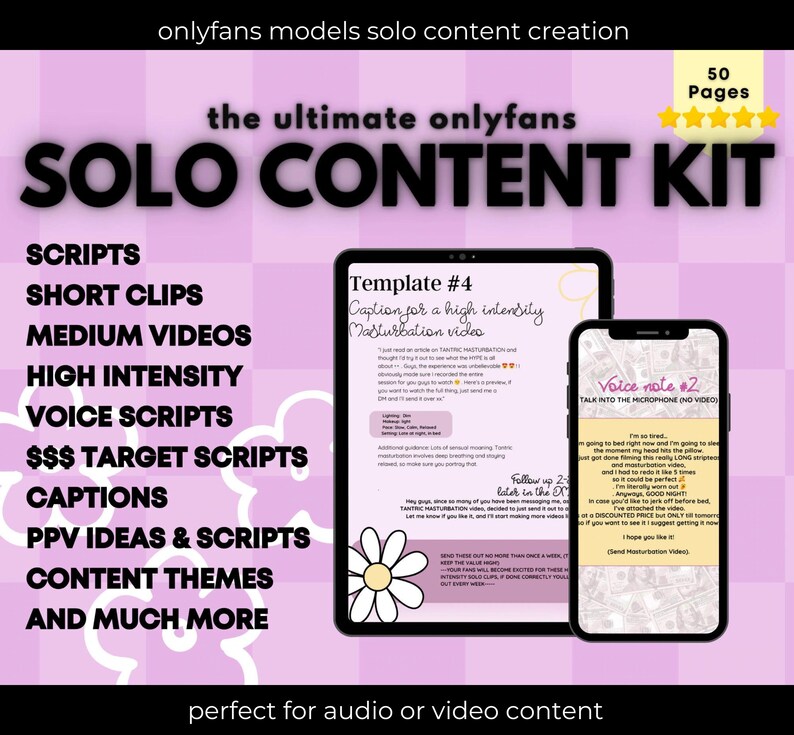 Onlyfans Content Kit - Viral Sexting Scripts, NSFW Captions & Solo Content Ideas - Etsy