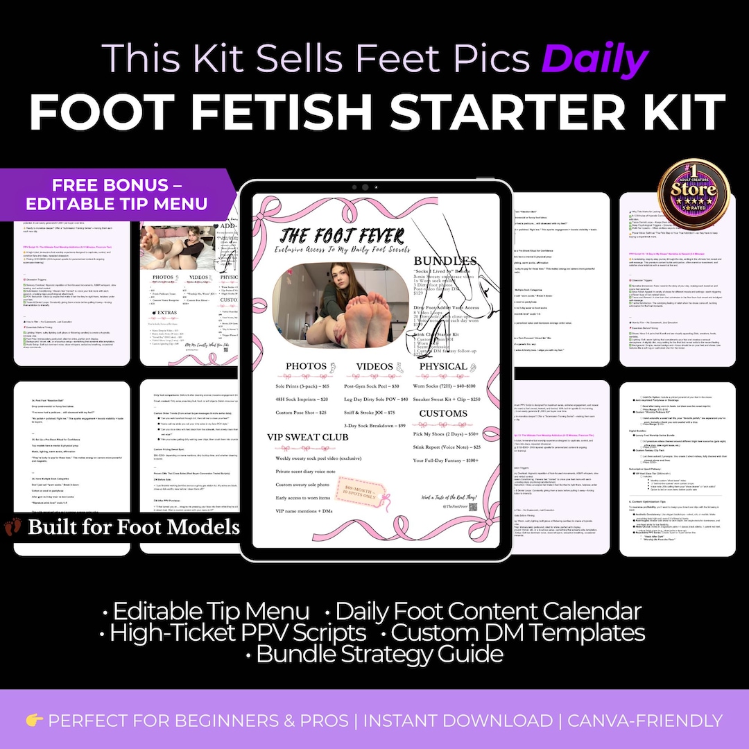 Foot Fetish Content Starter Kit – Captions, DM Scripts, Tip Menus ...