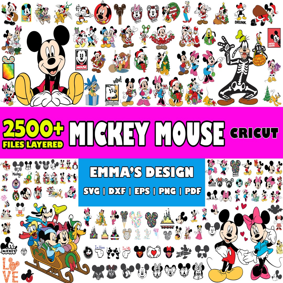 Mickey Mouse SVG Bundle: 2500+ Layered Designs (digital Download) - Etsy