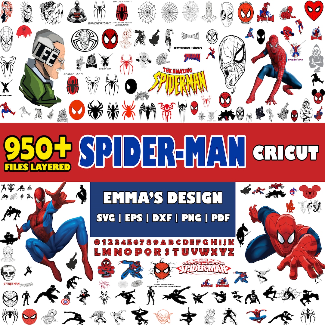 Spider-man SVG Bundle: Layered Design Vector Files for Cricut (digital ...